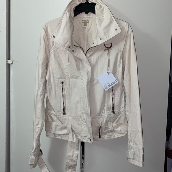 For The Republic | Jackets & Coats | Republic Cream Moto Jacket | Poshmark